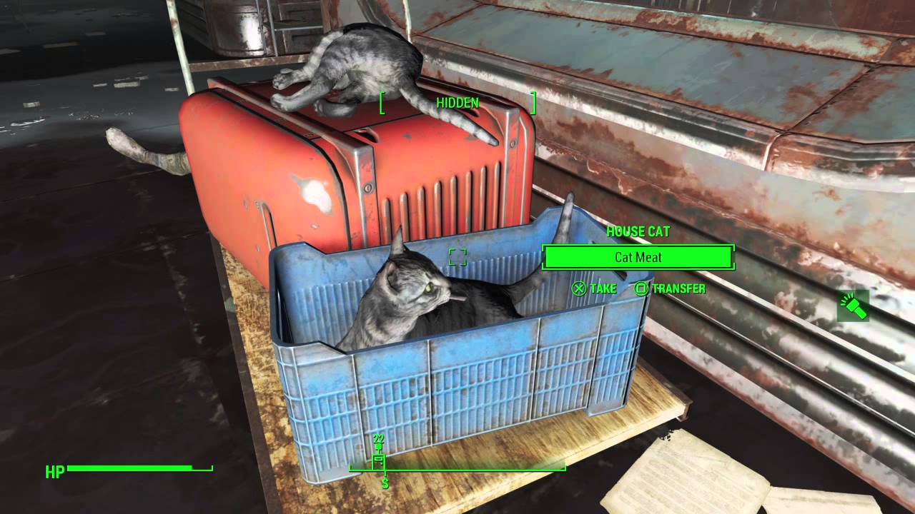 Fallout 4. Cats in boxes. :/ - YouTube