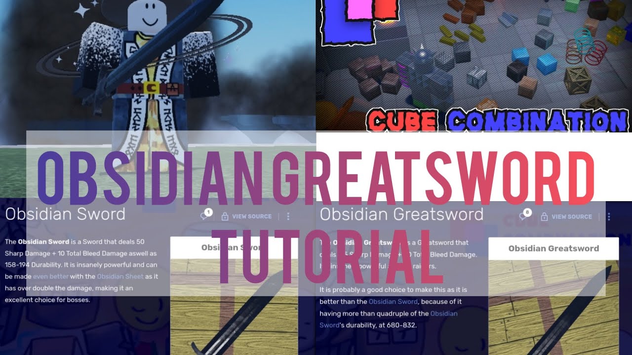 Obsidian Greatsword Tutorial [cube combinations] - YouTube