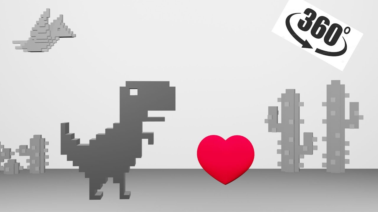 "T-Rex’s Ultimate Heartbreak 💔 | Google Dinosaur Game in 360° VR! 🦖🎮 ...