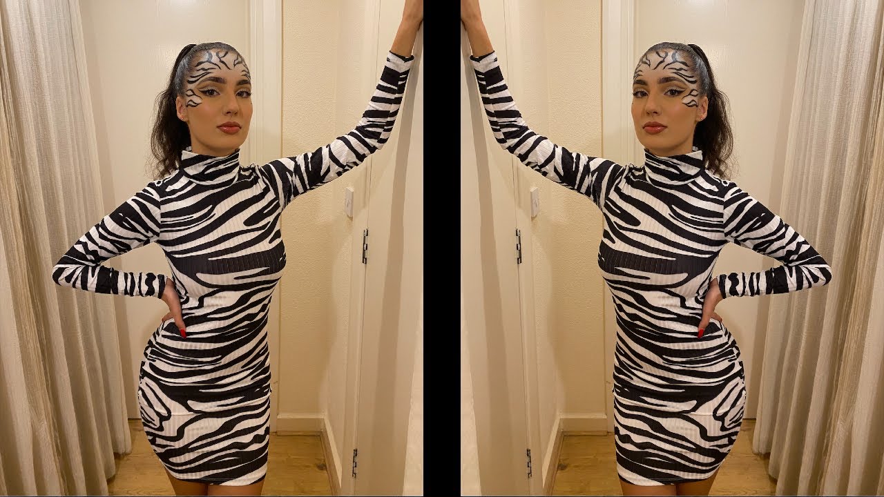 a very CHAOTIC halloween transformation | ZEBRA LOOK - YouTube