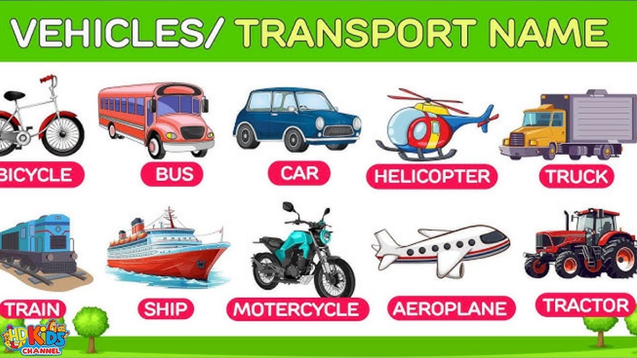 Means of transport | Vehicle for kids | Mode of Transportation for kids ...