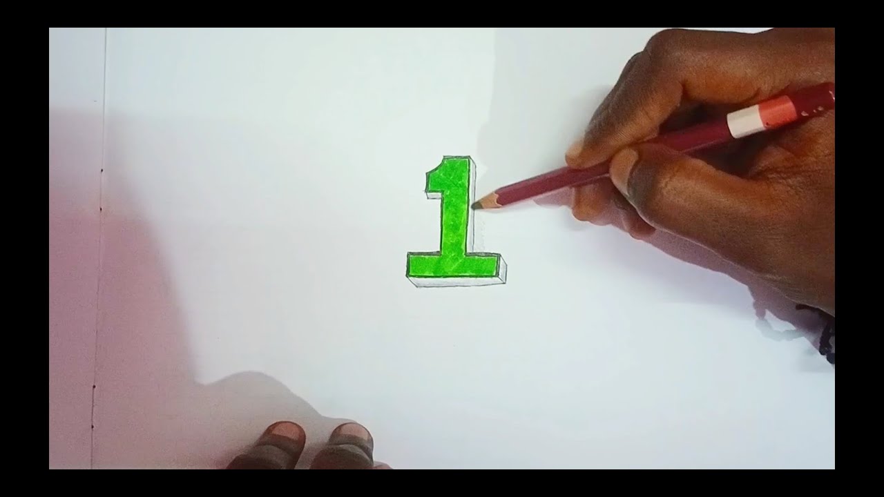 Number 1 drawing in 3d 🏽 - YouTube