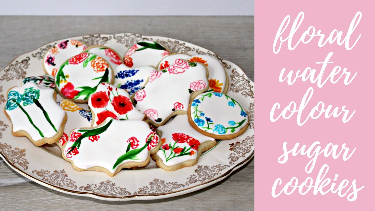 Hand Painted Floral Watercolour Sugar Cookies - YouTube