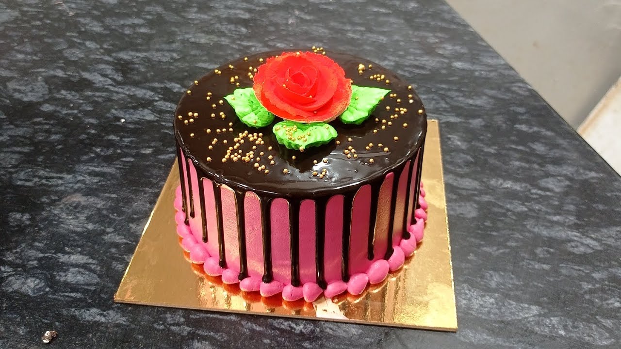 simple cake chocolate truffle cake design #cakedecoration # ...