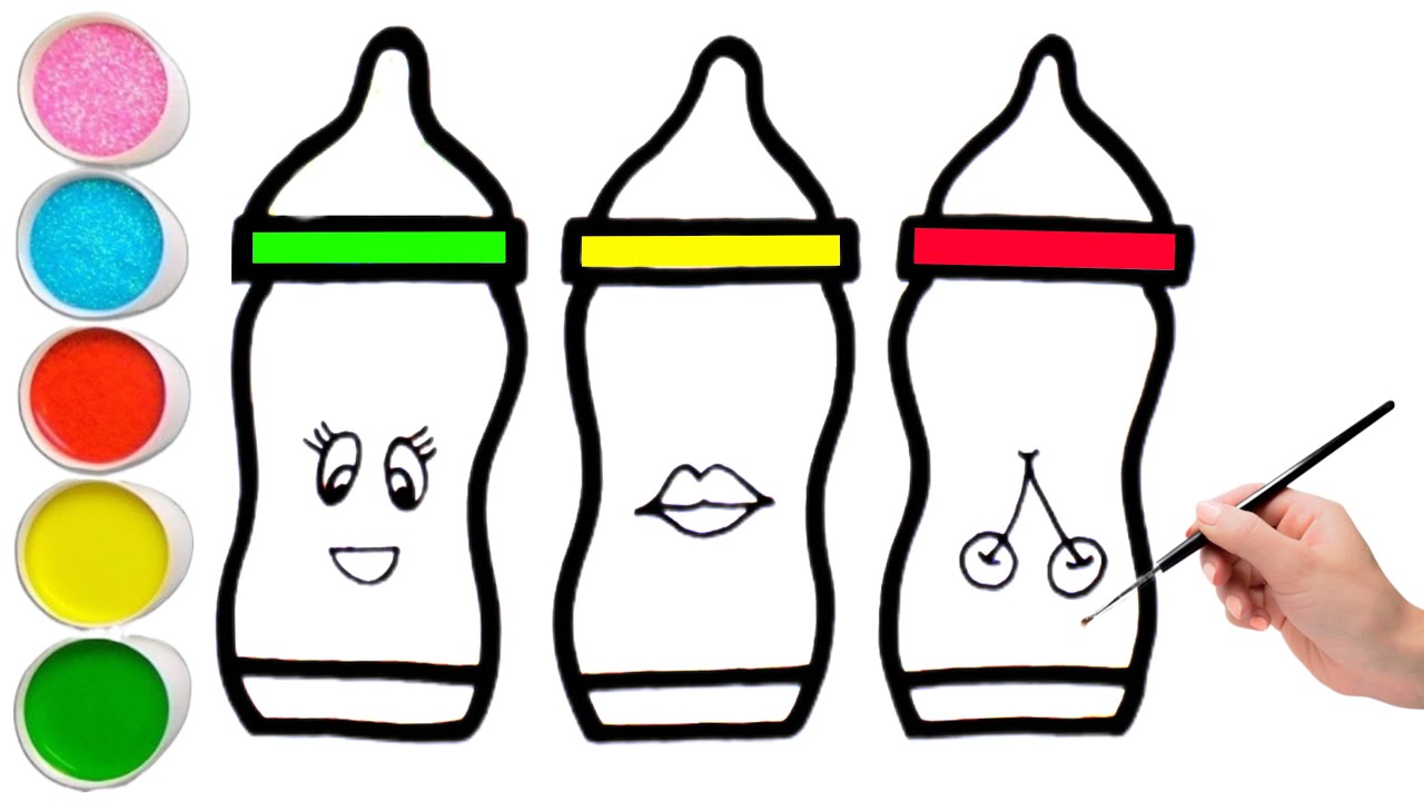 How to draw baby bottles | Fan and Easy Tutorial | Easy baby bottles ...