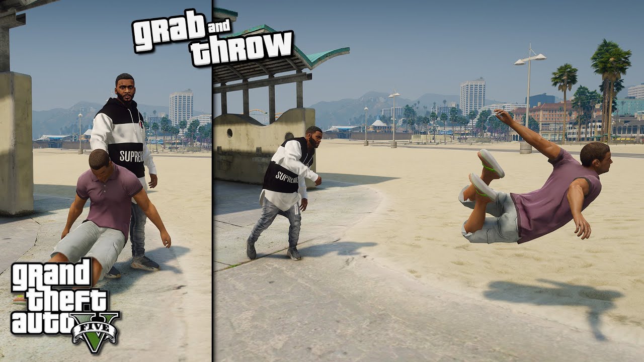 Как бросать игровых NPC в GTA 5 / Как установить мод Grab & Throw Peds ...