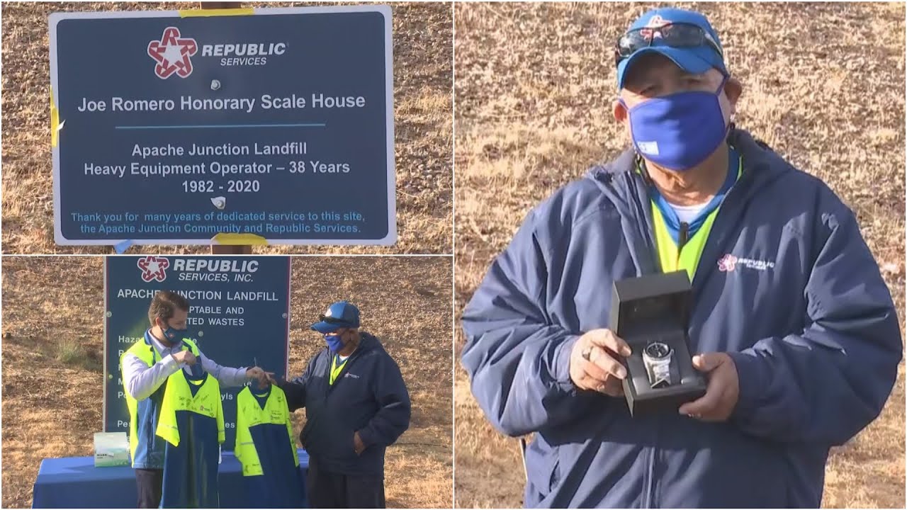 Republic Services honors employee retiring after 38 years - YouTube