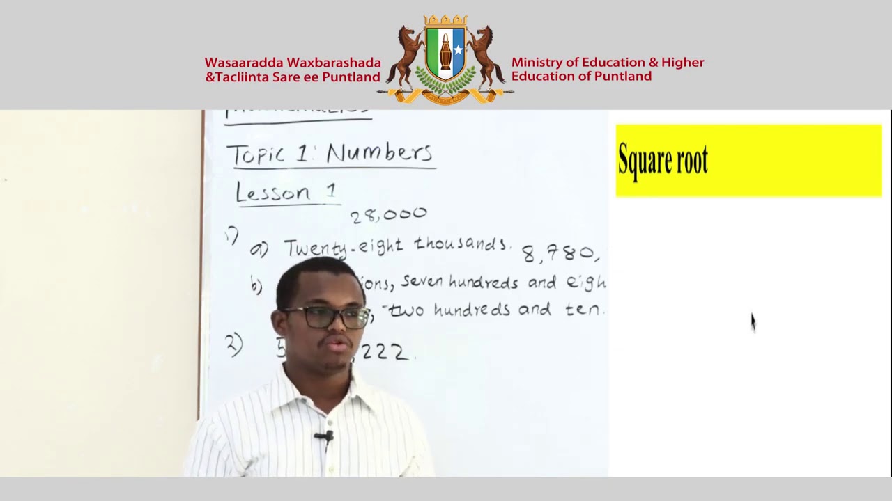Fasalka 8aad Xisaab English Version Chapter 1 Lesson 1 720 X 1280 - YouTube