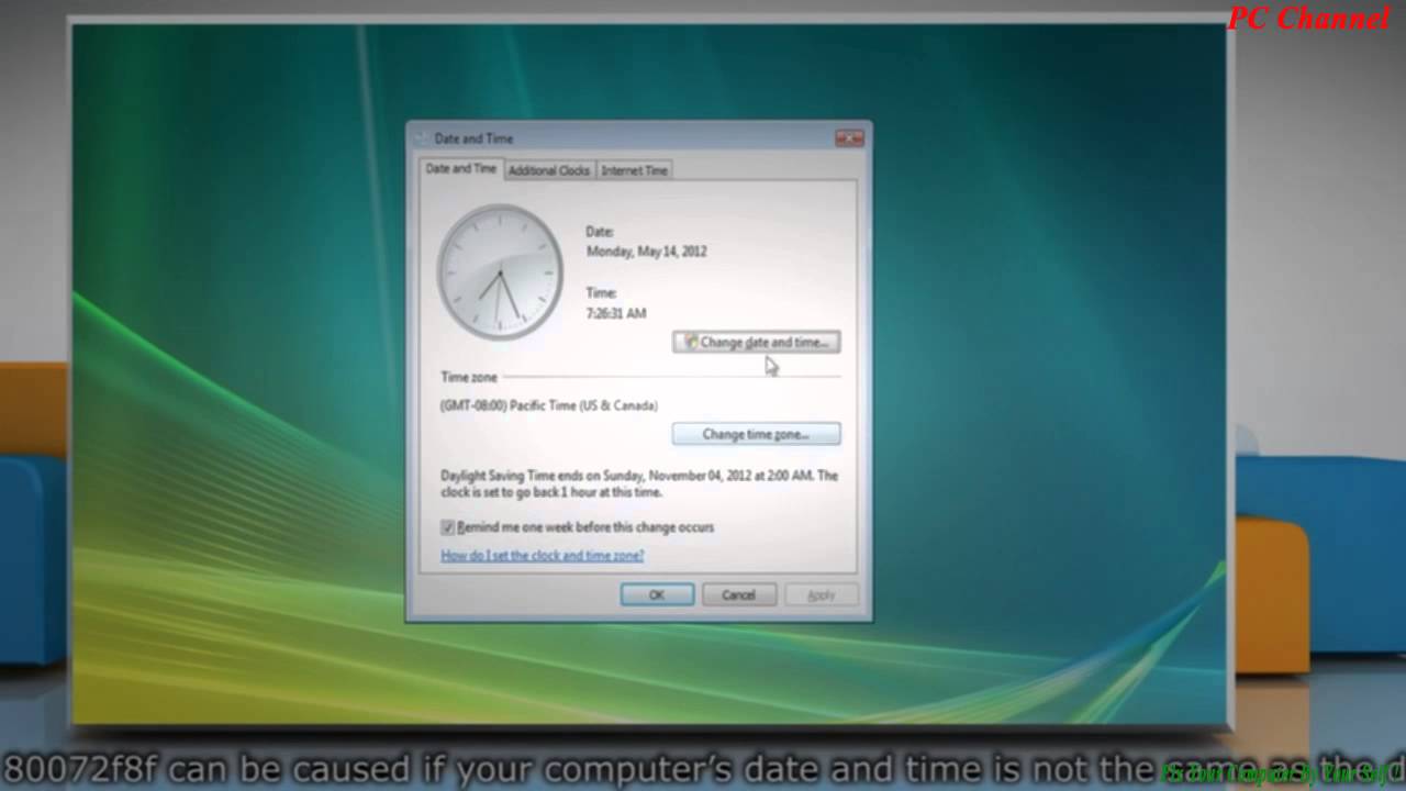 Windows Update error 80072f8f - YouTube