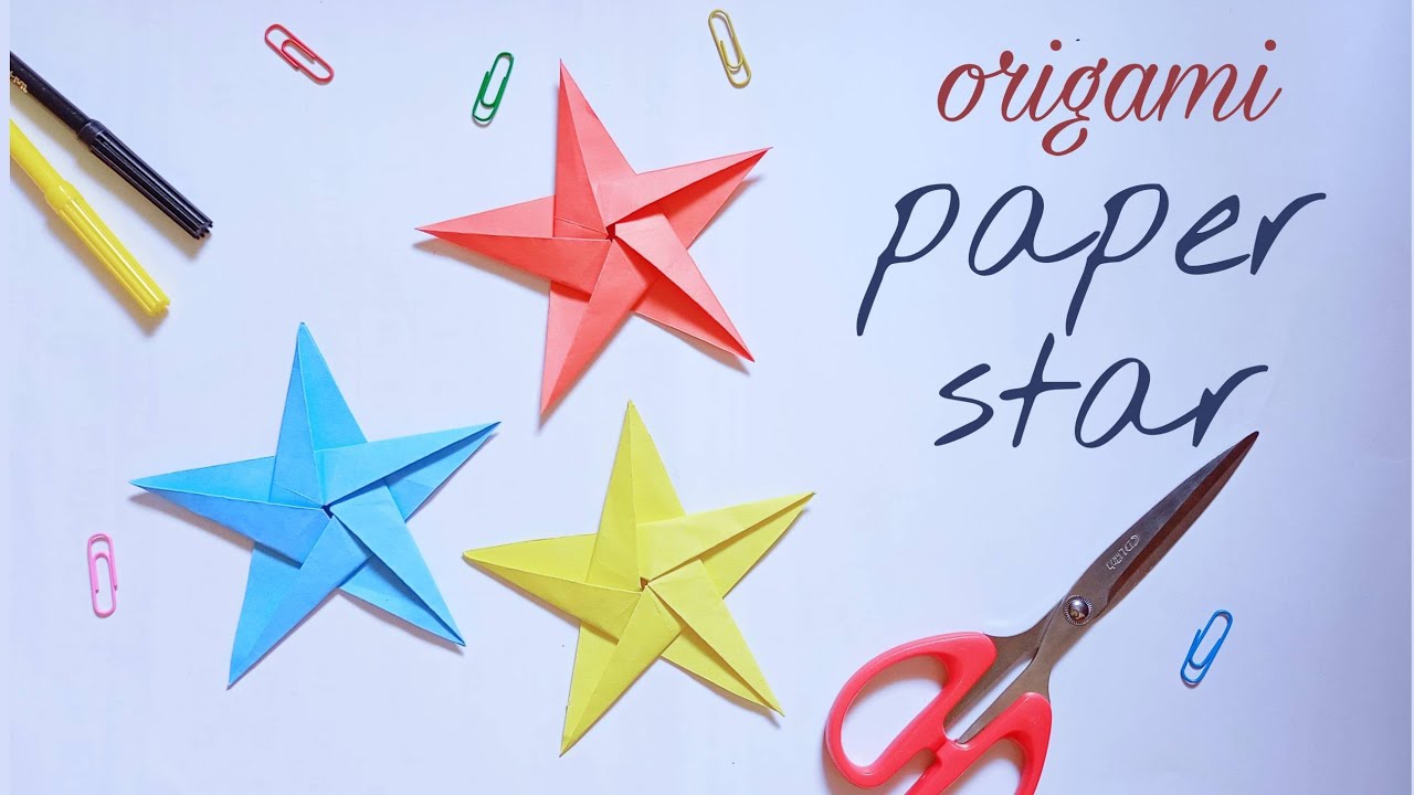 How to fold Five pointed star - Paper Ninja star - DIY 5 pointed Star ...