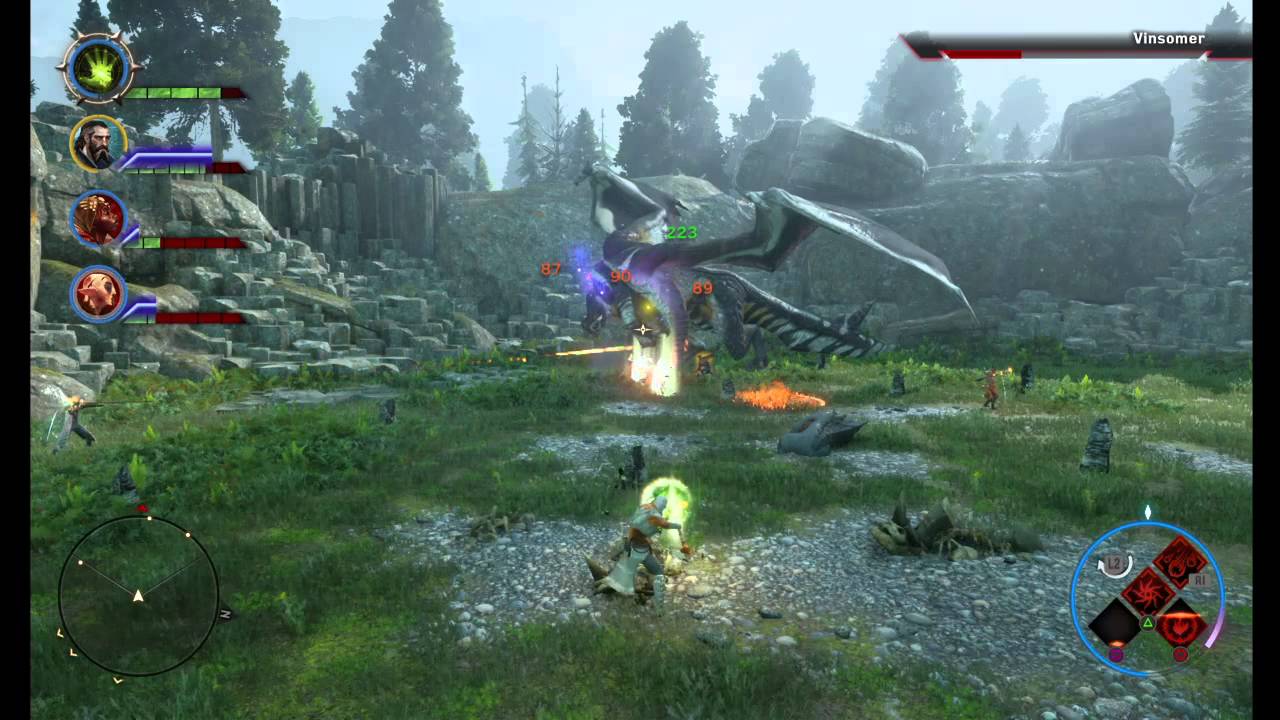 Dragon Age Inquisition Vinsomer Dragon Battle Storm Coast - YouTube