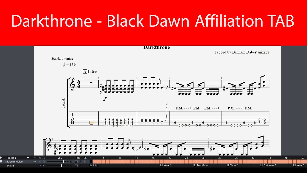 Darkthrone - Black Dawn Affiliation Guitar Tab(Standard) - YouTube
