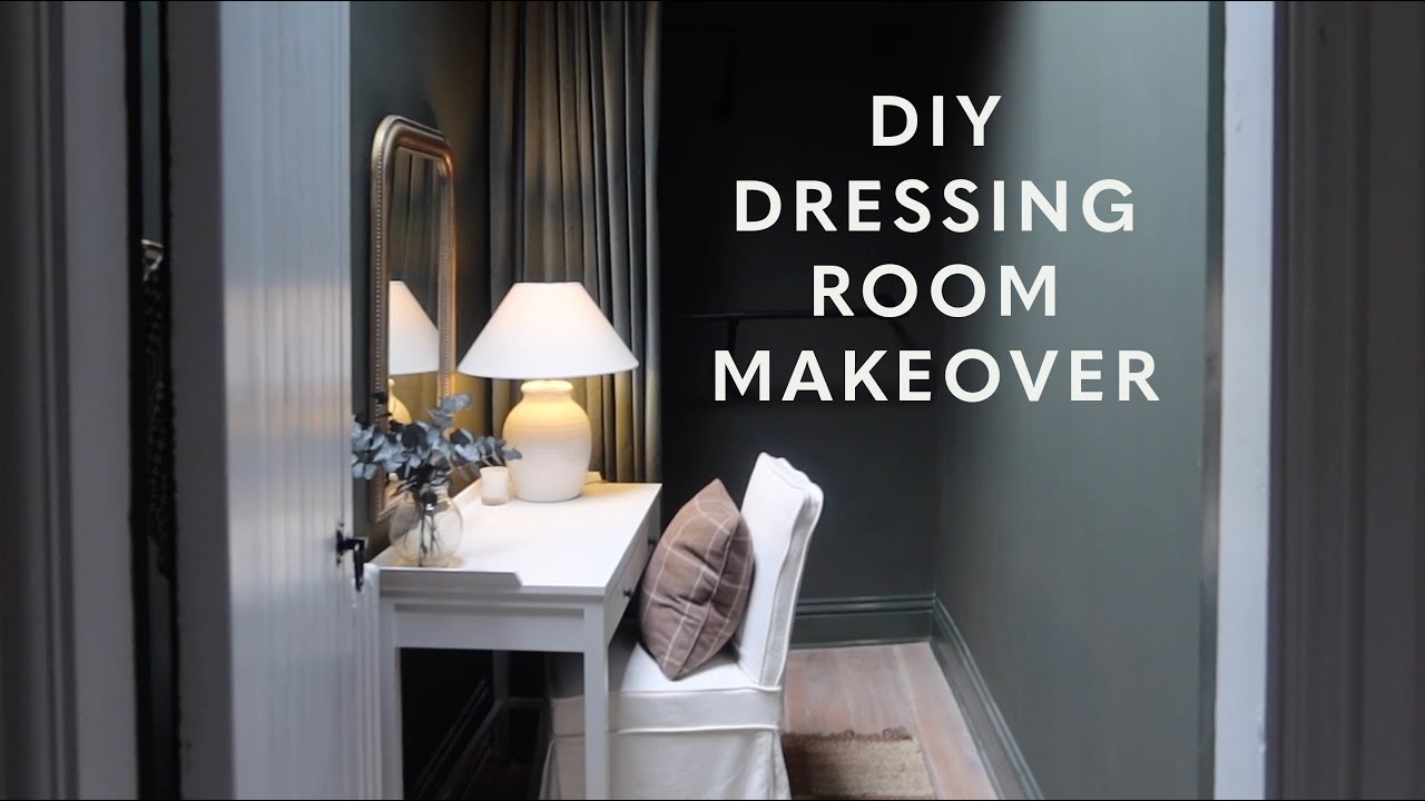 DIY DRESSING ROOM MAKEOVER - Tiny country cottage closet transformation ...