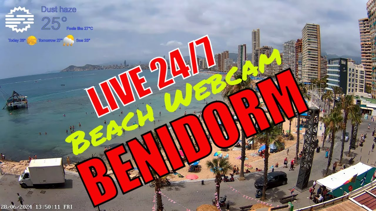 Benidorm Live Beach Cam 🇪🇸 Streamed 28th June 2024 (2) - YouTube