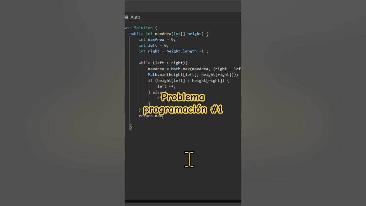 Problema programación Java - #letcode Recipiente con mas agua #java #backend #developer - YouTube