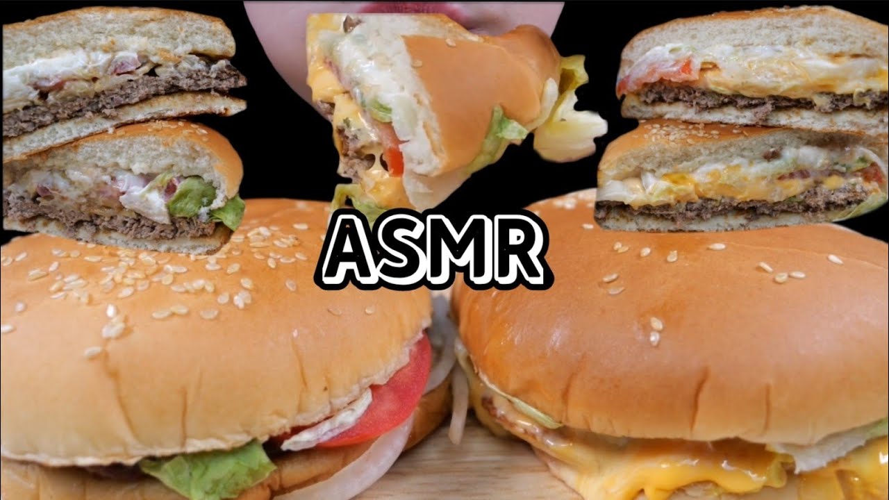 ASMR MUKBANG HAMBURGER BURGER KING WHOPPER GARLIC BULGOGI CHEESE버거킹 먹방 ...