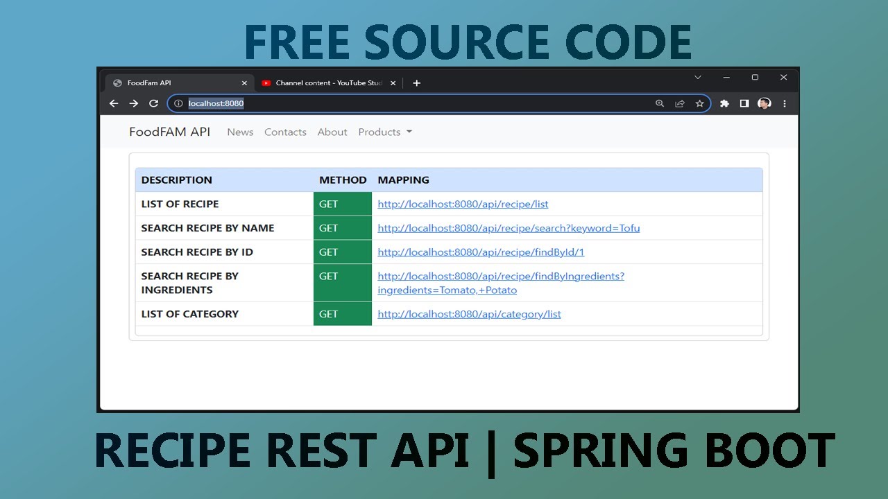 FoodFam Recipe Rest API | Free source code | Spring Boot - YouTube