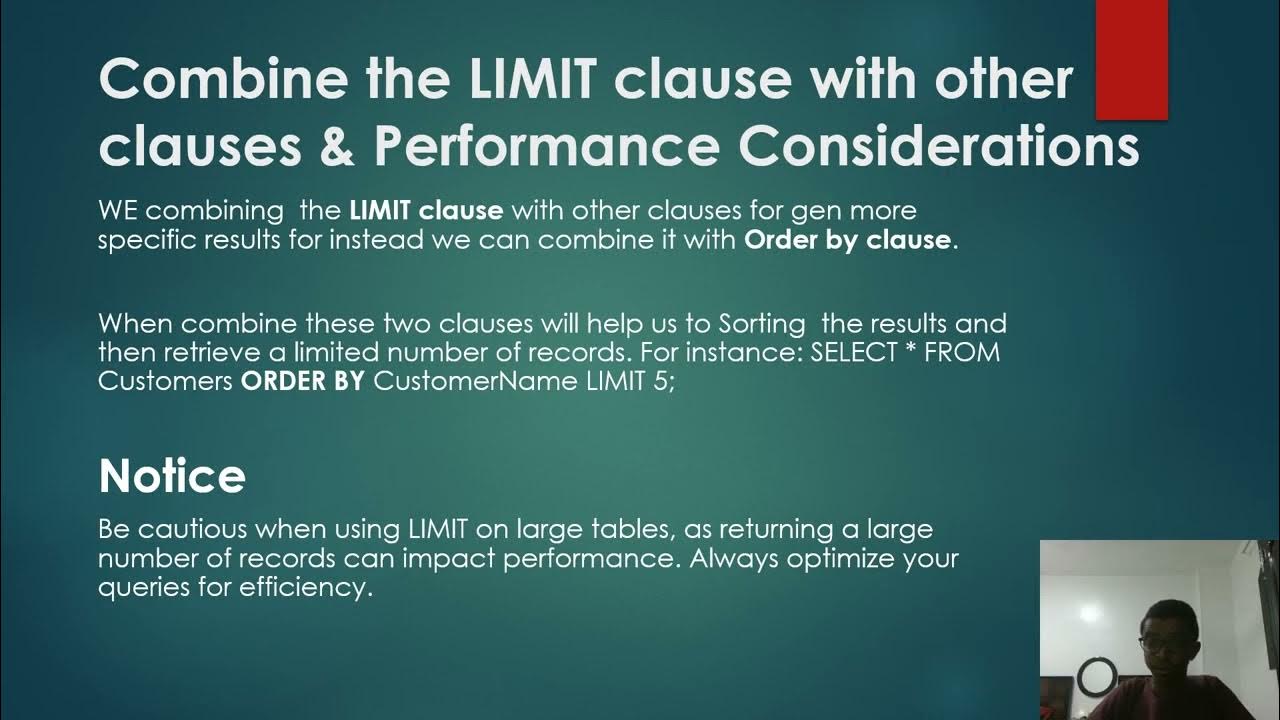 SQL Clauses (filter & Sorting)-limit Clause - YouTube