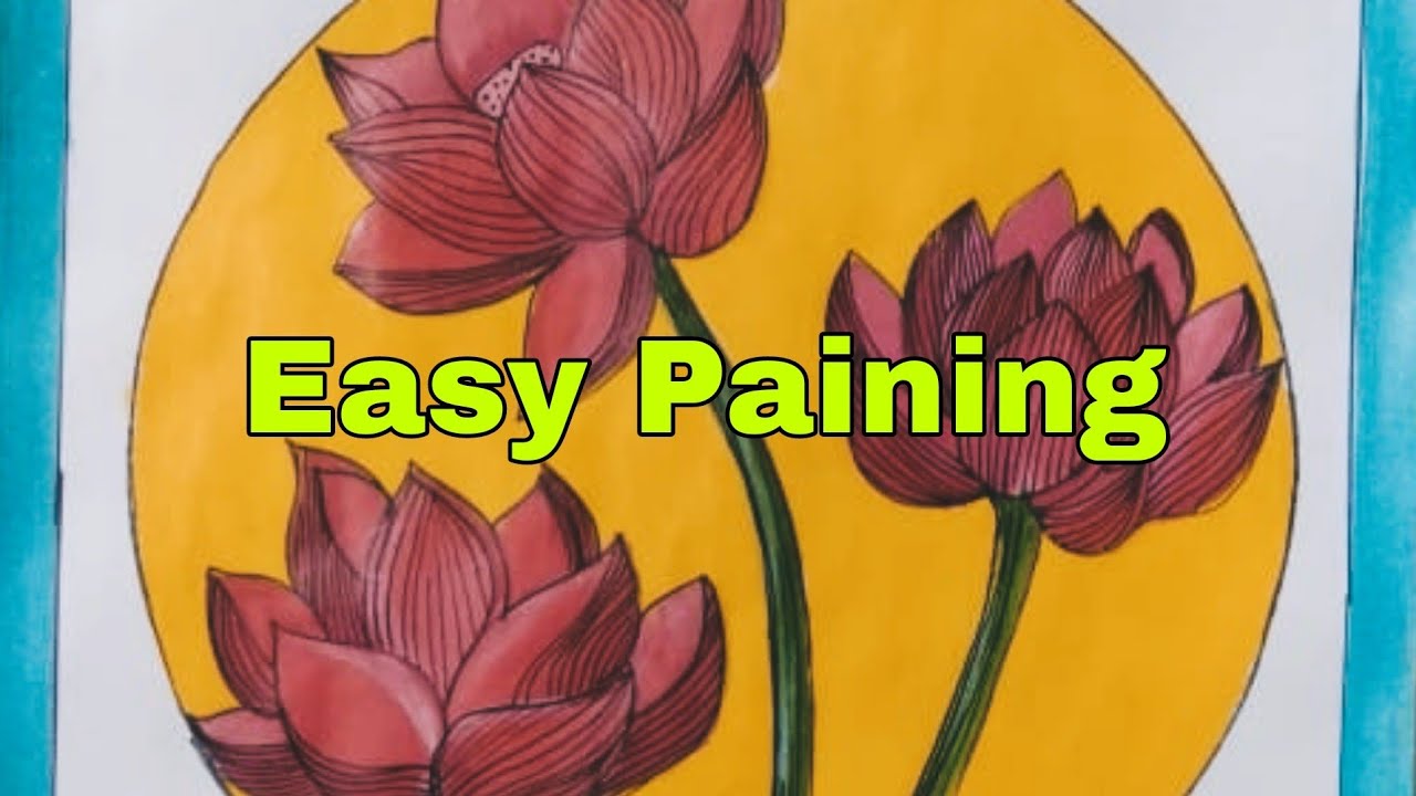 Acrylic painting / Lotus flowers acrylic painting tutorial step by step ...