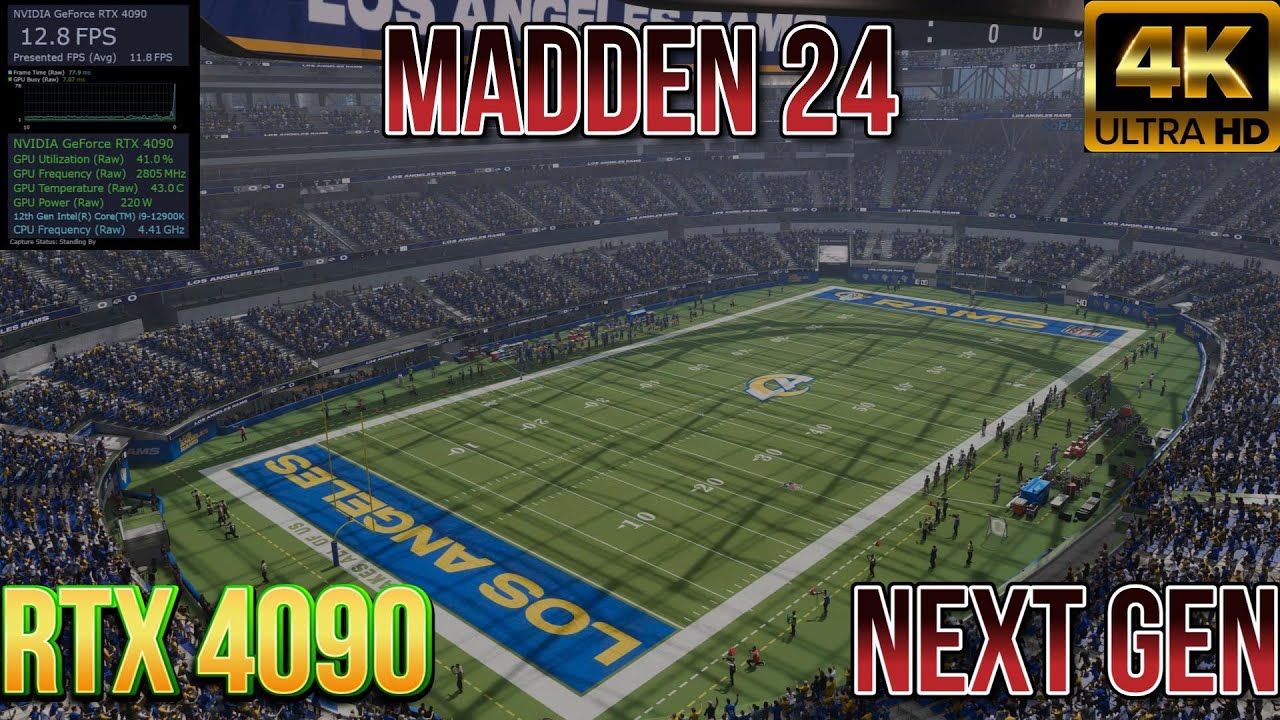 Madden 24 Pc Benchmark | Next Gen Gameplay | 4K | RTX 4090 | i9 12900k ...