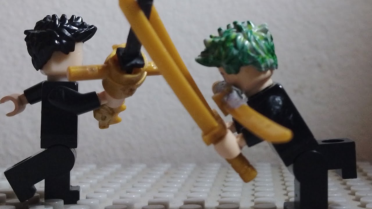 zoro vs mihawk lego - YouTube