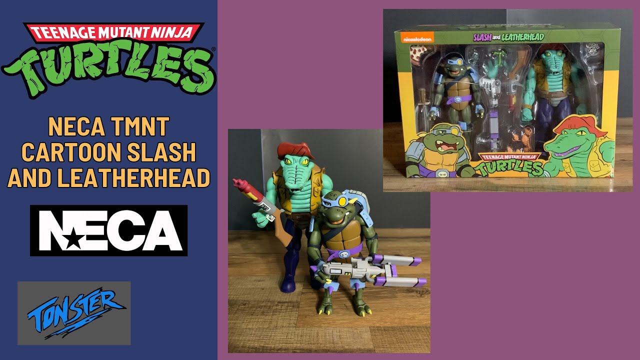 NECA Teenage Mutant Ninja Turtles Cartoon Slash and Leatherhead ...
