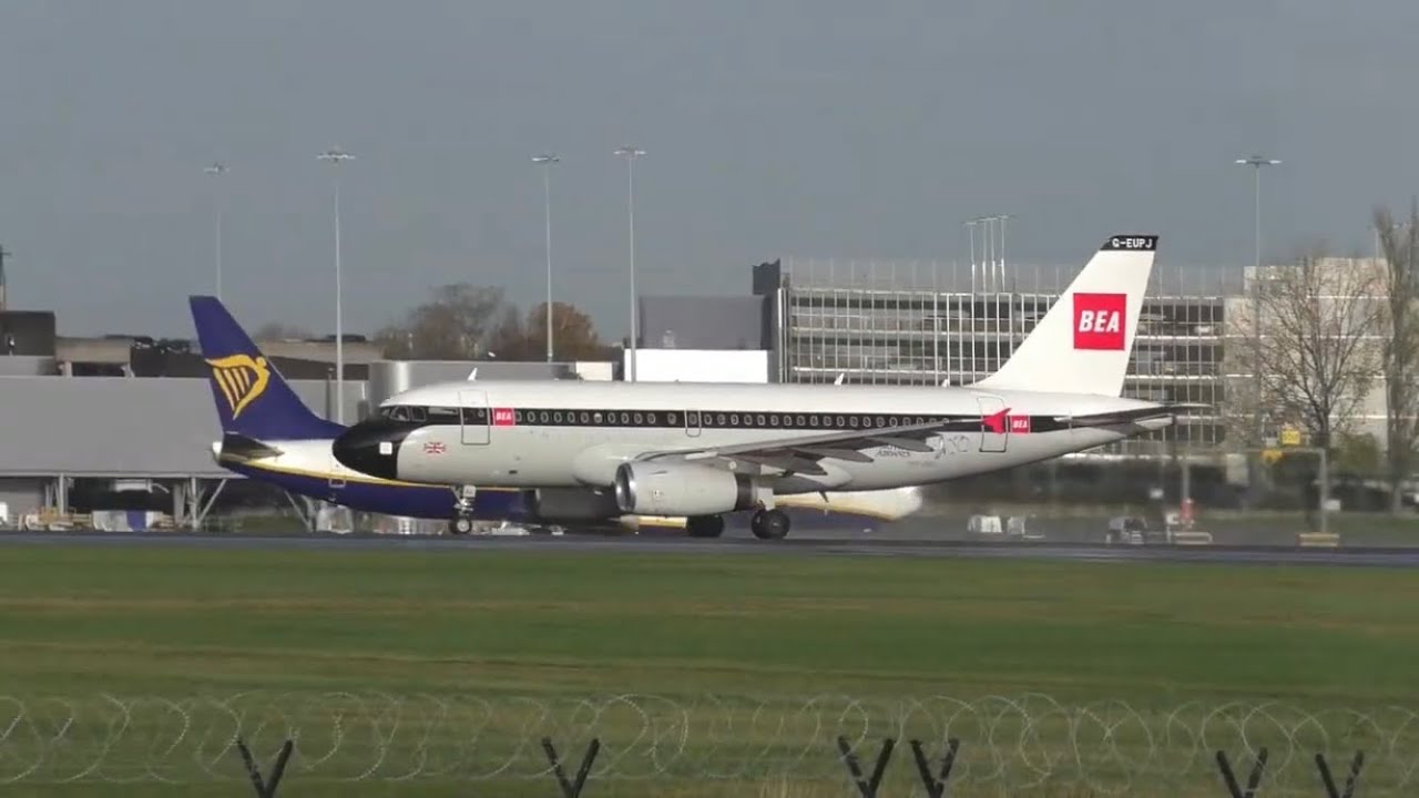 RETRO JET (G-EUPJ) British Airways (BEA) A319 at Manchester Airport ...