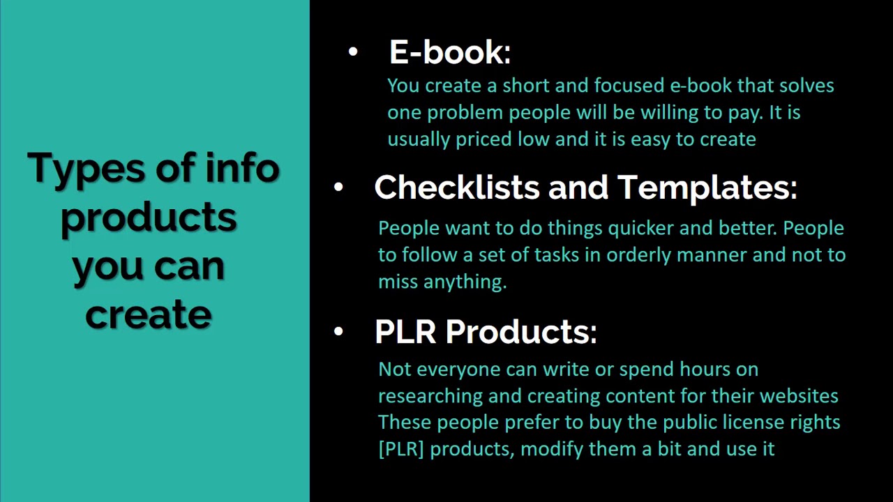 3 Types of Info products - YouTube