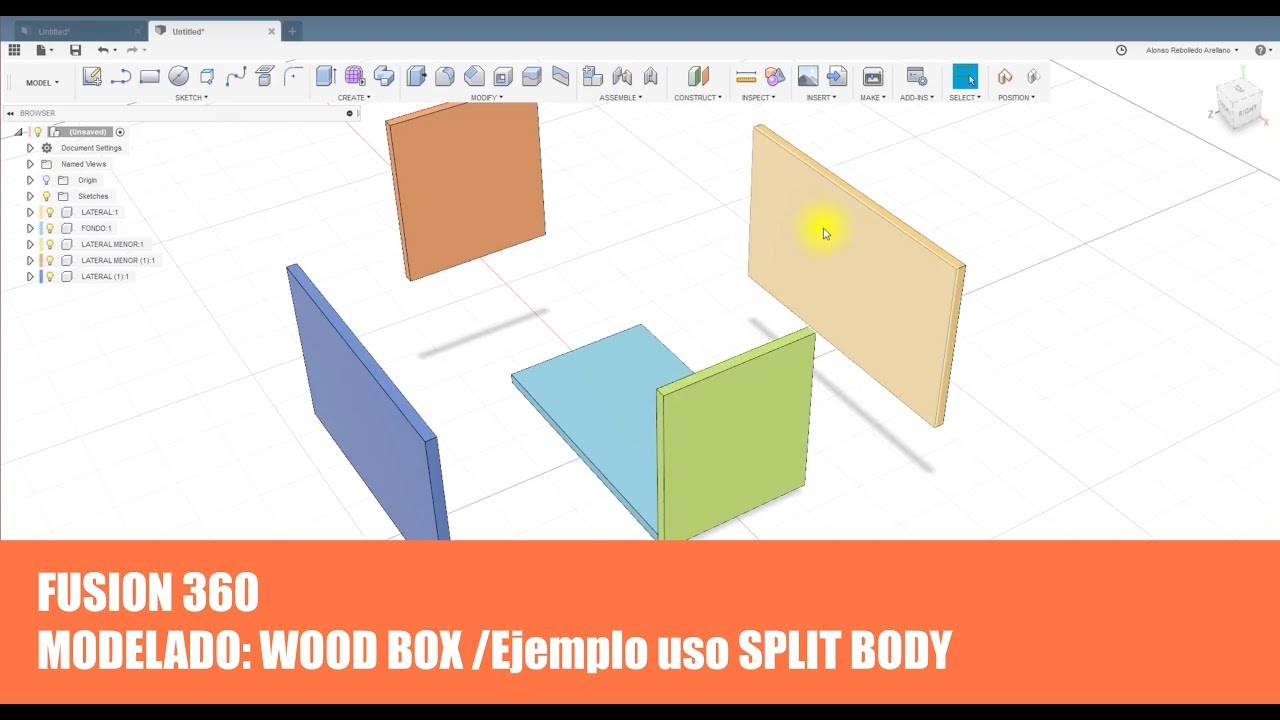 FUSION 360 #87: WOOD BOX (uso de SPLIT BODY) - YouTube
