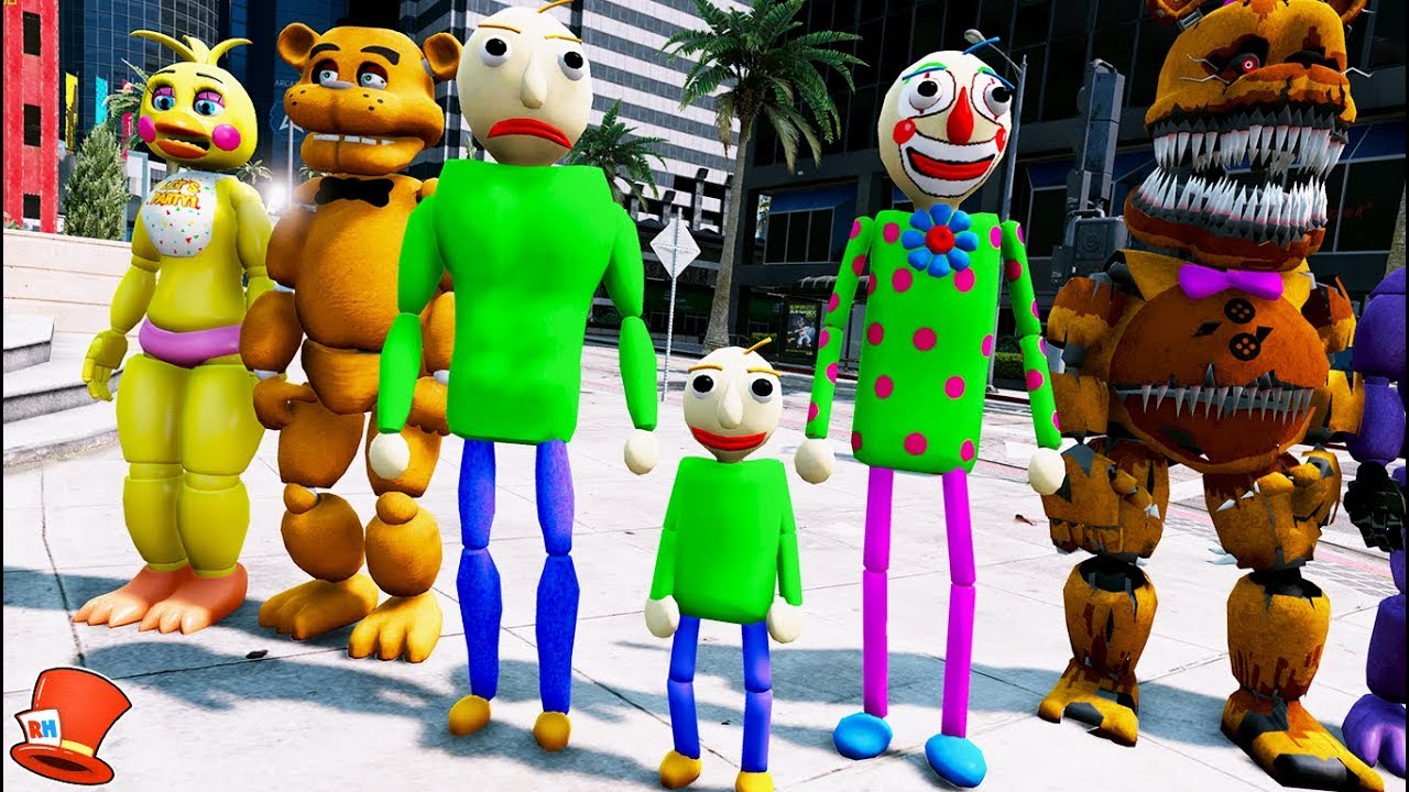 BUFF BALDI CLOWN BALDI & ADVENTURE BALDI vs ANIMATRONICS! (GTA 5 Mods ...