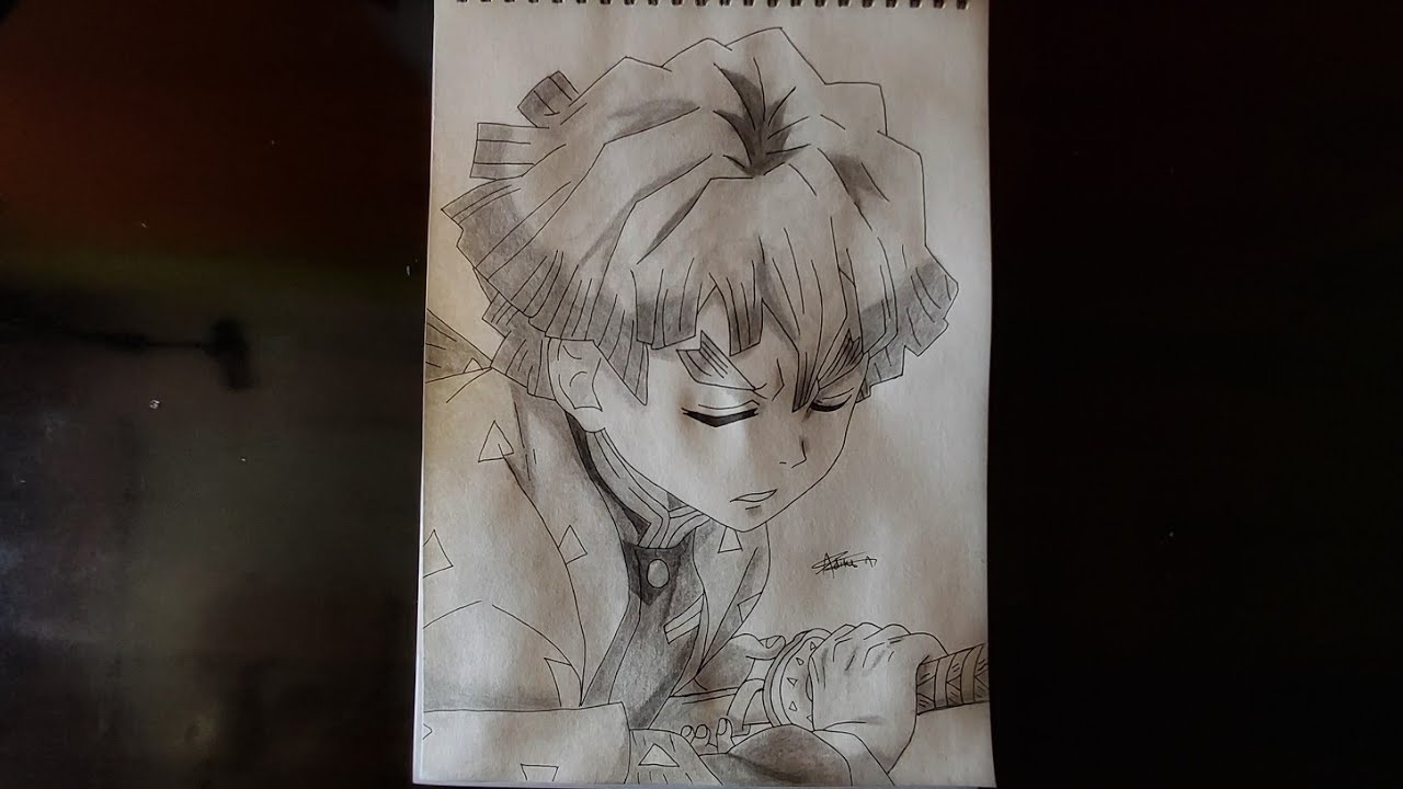 how to draw Zenitsu Agatsuma demon slayer - YouTube