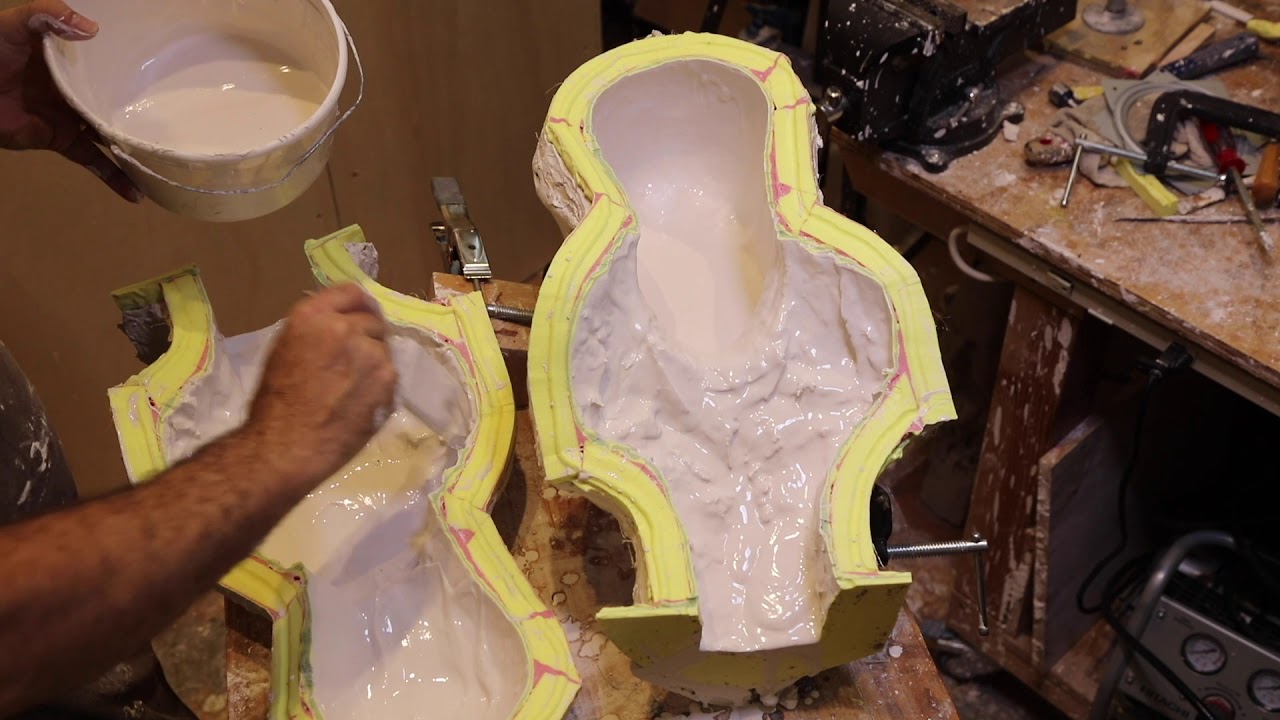 Demold and plaster cast of portrait bust - YouTube