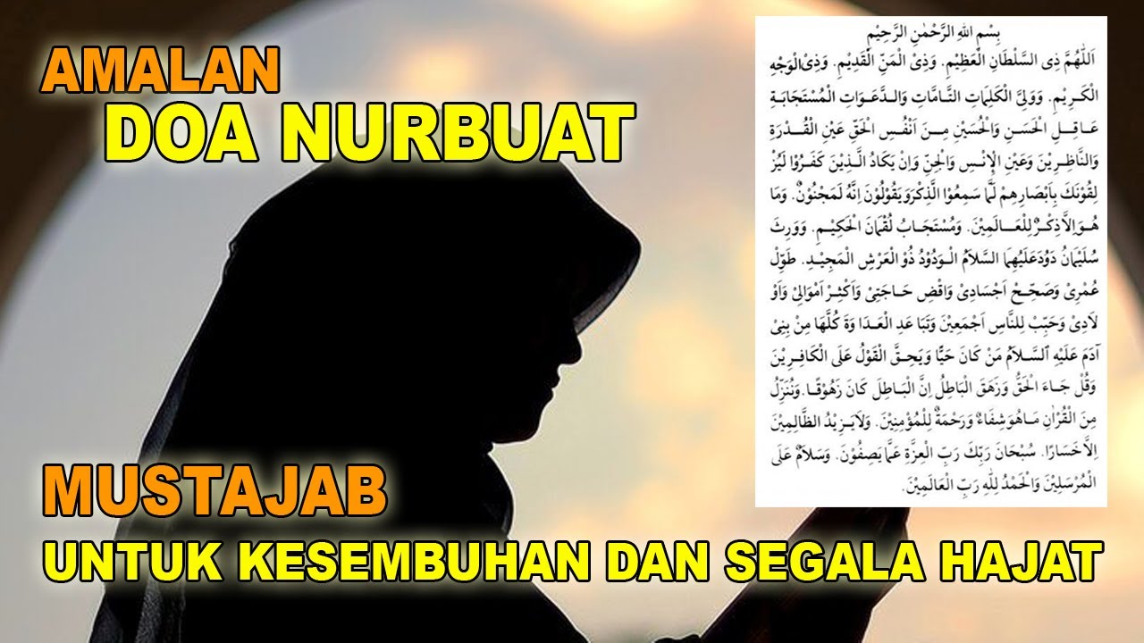 DAHSYAT! Doa Nurun Nubuwwah (Nur Buat) - Mustajab Untuk Kesembuhan ...