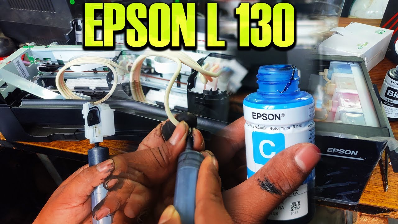EPSON L130 Water Ink Printer How To Change Ink ? Wrong Ink In Right Box Fixing The Problem ...