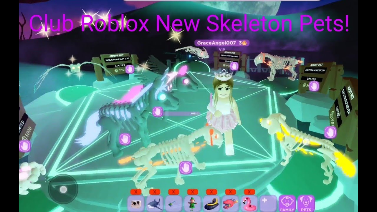 Club Roblox Halloween Update! 5 New Skeleton Pets & See My Old Skeleton ...