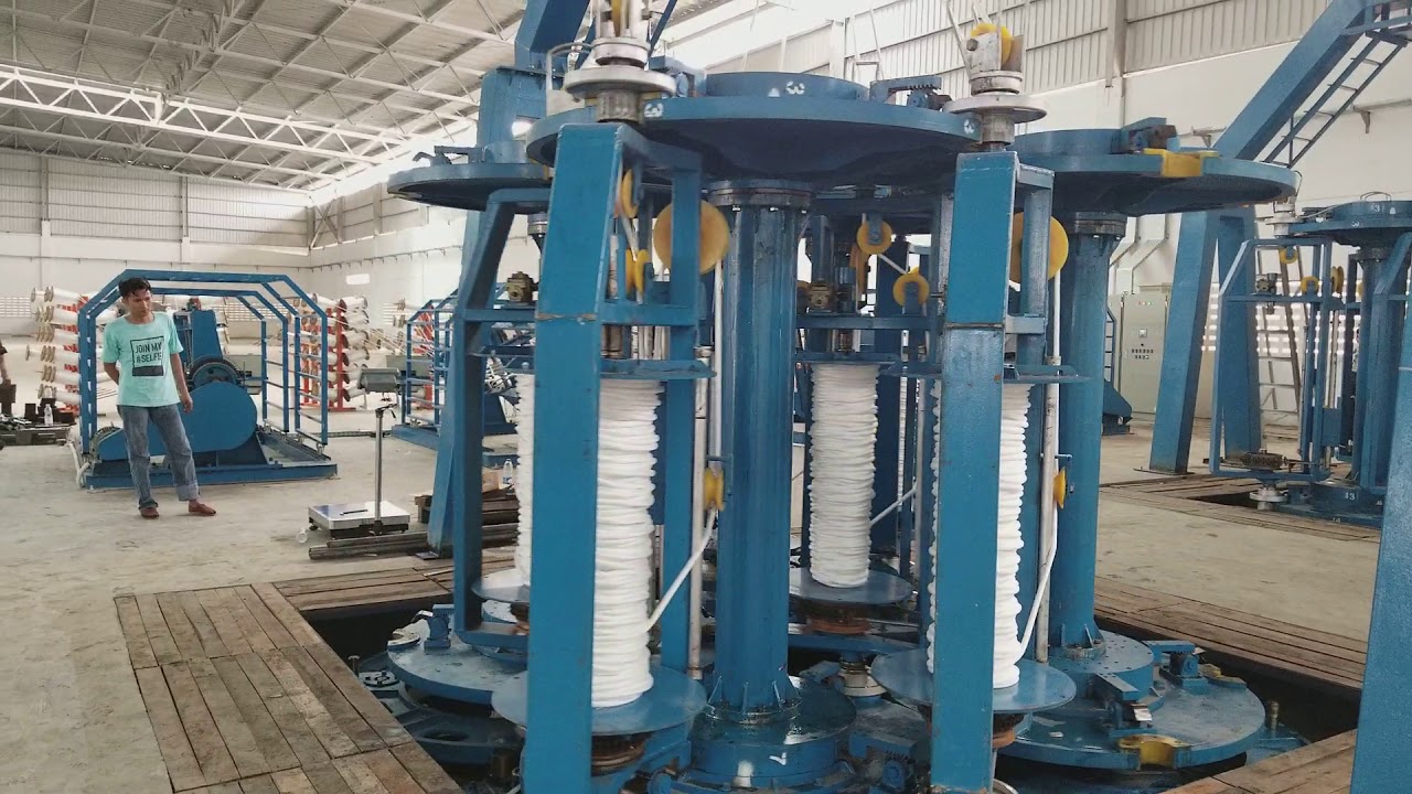 8 strands Hawser Machine in our customer's factory - YouTube