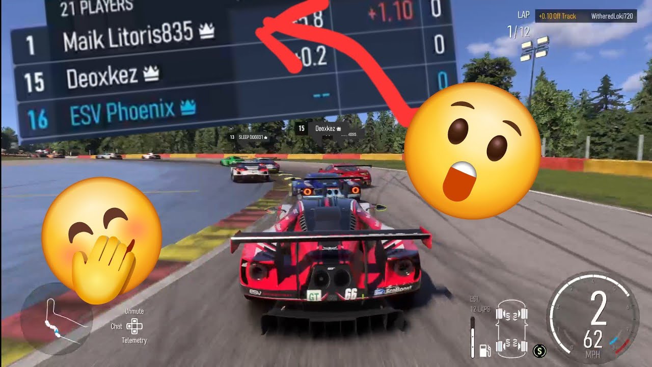 Chasing down a rather slippery lady part from Last place @ Spa (Forza ...