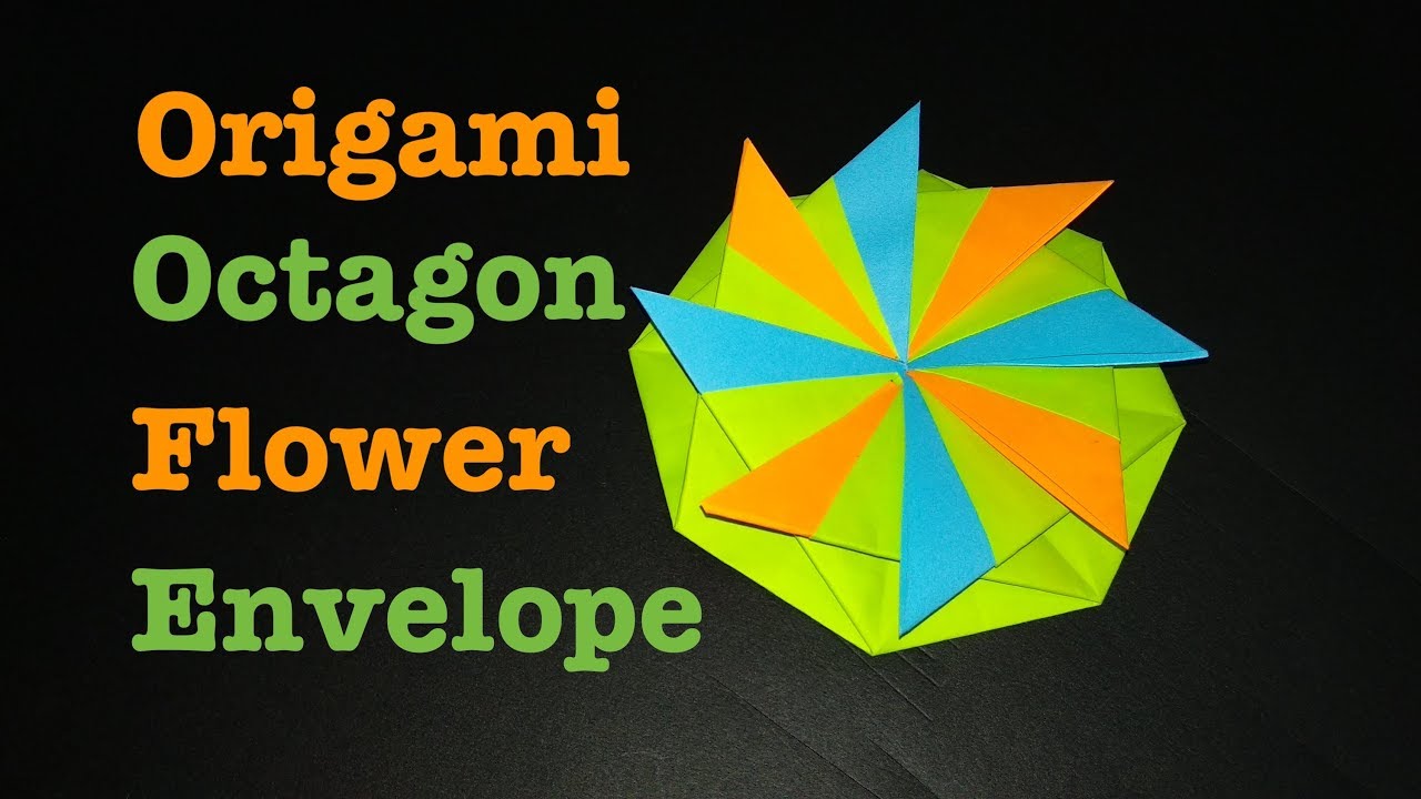Flower envelope card Tutorial | Origami Octagon Flower Envelope - YouTube
