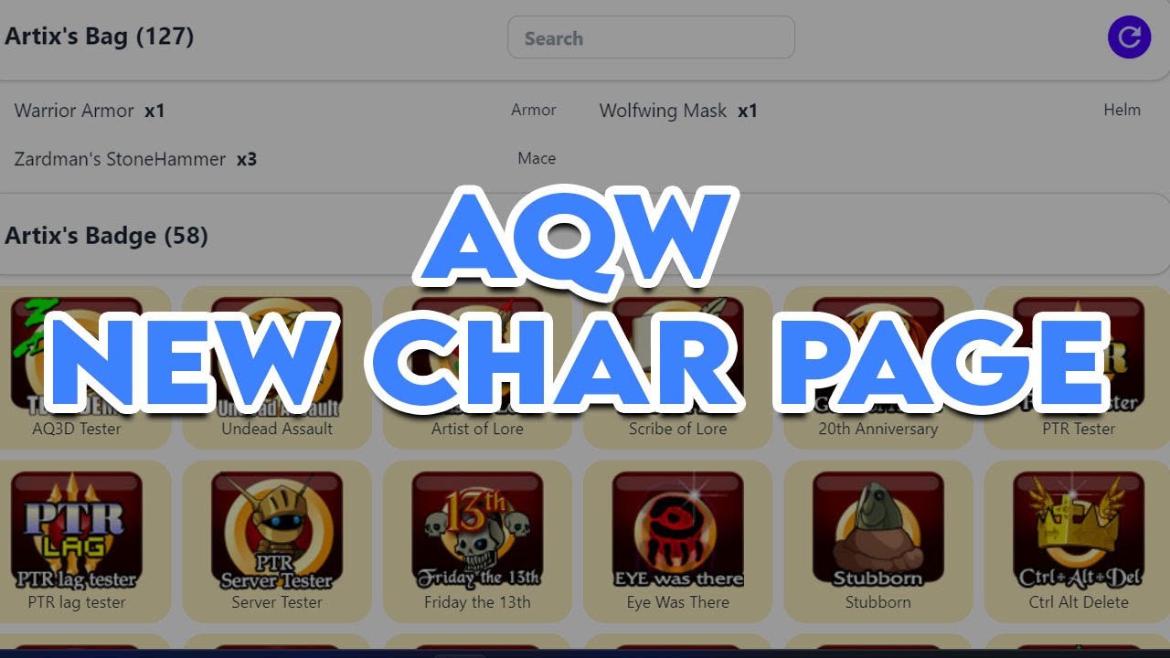 AQW New Char Page - YouTube