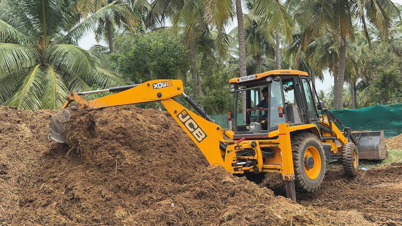 JCB 3DX Backhoe Goes to Cow Farm Dung Remove pit work | jcb video - YouTube