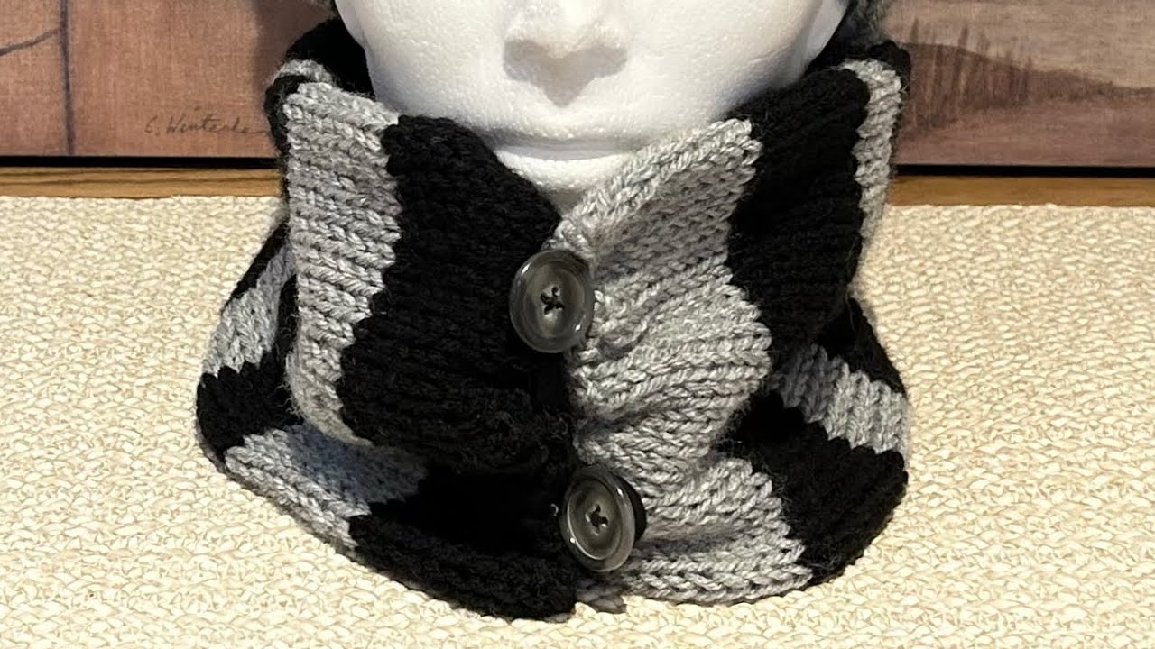 Open Front Striped Neck Warmer / Addi 46 Needle Machine - YouTube