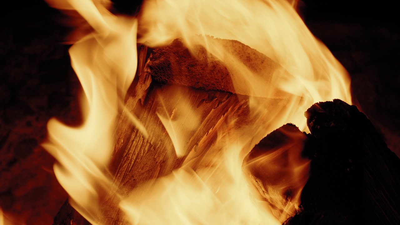4k Beach Pit Fire - 2 HOURS. No Looping. Full ambiance experience with ...
