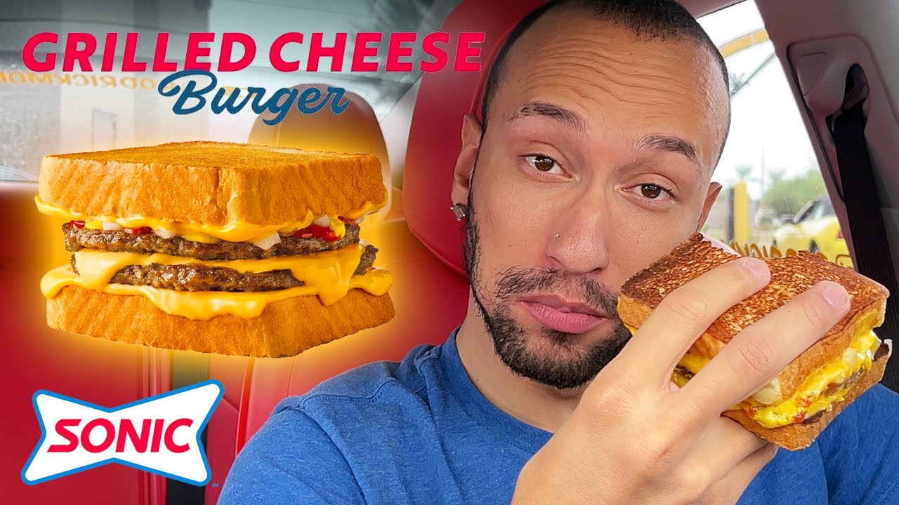 Sonic New Grilled Cheese Double Burger Food Review Youtube