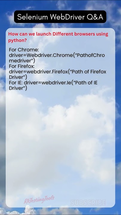How can we launch Different browsers using python - YouTube