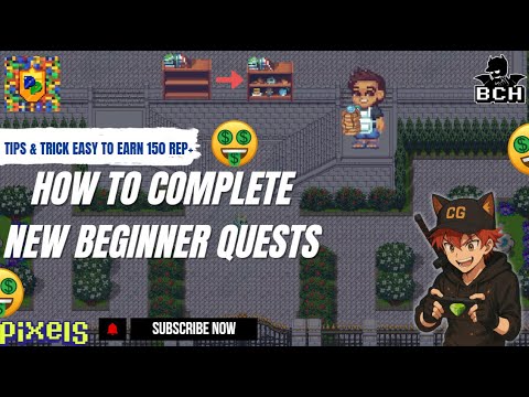 PIXELS | HOW TO COMPLETE NEW BEGINNER QUEST | EASY 150 REPUTATION! | # ...