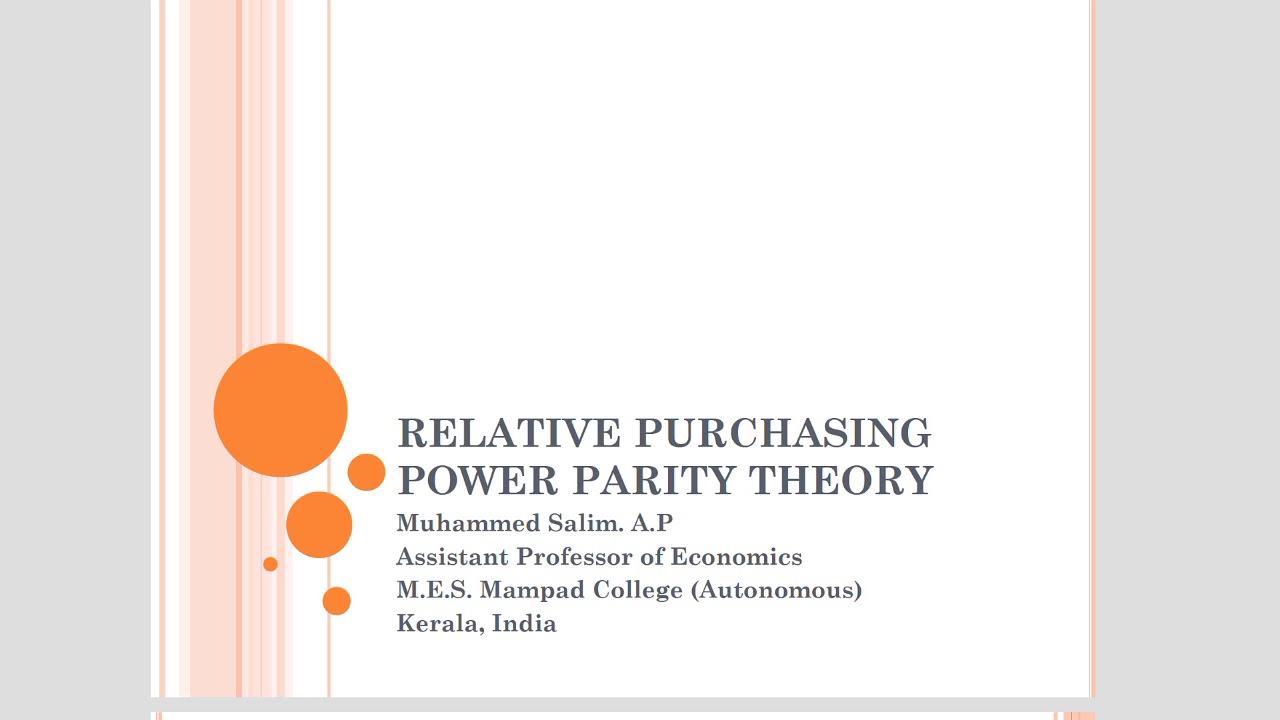 Relative purchasing power parity theory - YouTube