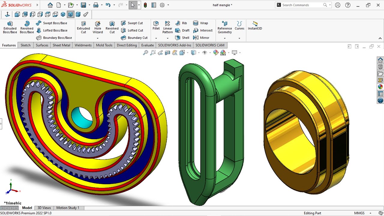 Solidworks motion analysis tutorial Part 2 | V type mangle wheel with pinion gear | Motion ...