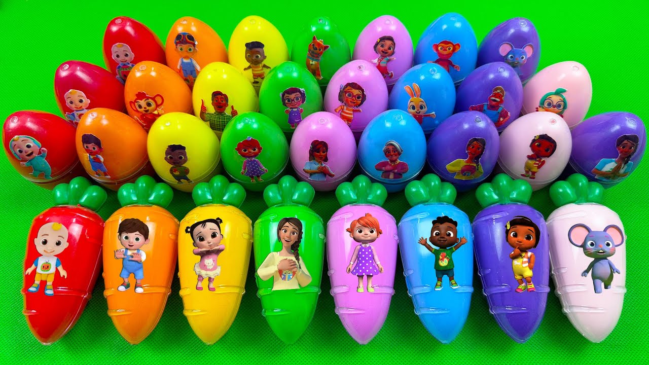 Rainbow Slime Eggs – Find🌈 Slime with Mini Eggs, Carrot Mixing Colorful ...
