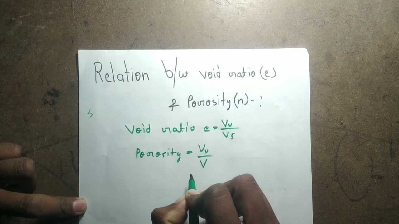 soil mechanics relation between Void ratio and porosity - YouTube