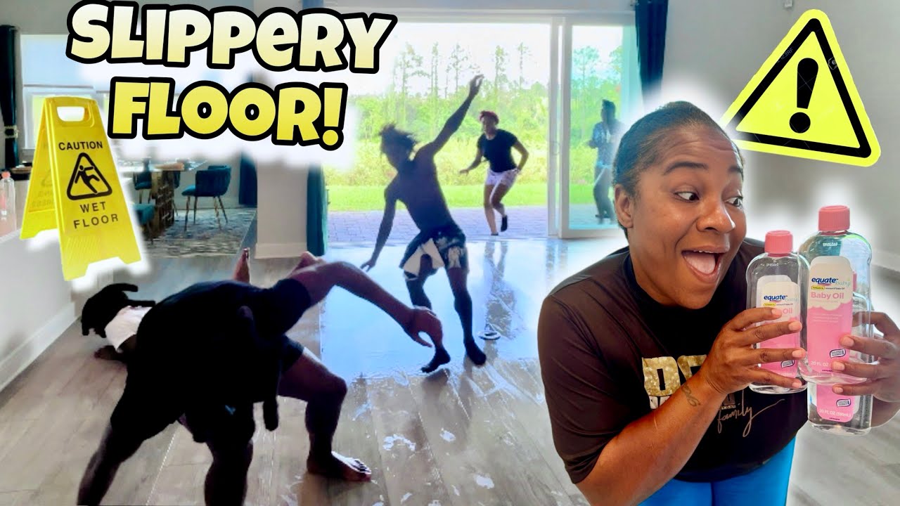 SLIPPERY FLOOR PRANK (EXTREMELY HILARIOUS) - YouTube